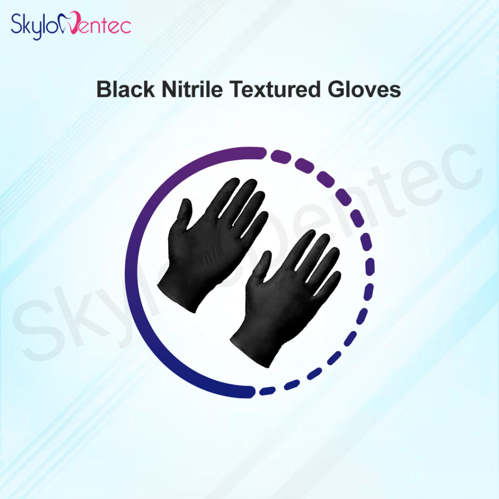 Black Nitrile Textured Gloves - Skyloc Dentec